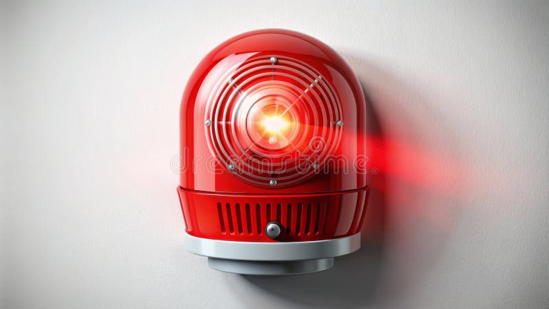 Modern Fire Alarm System Flashing Siren and Strobe Light Vector ...