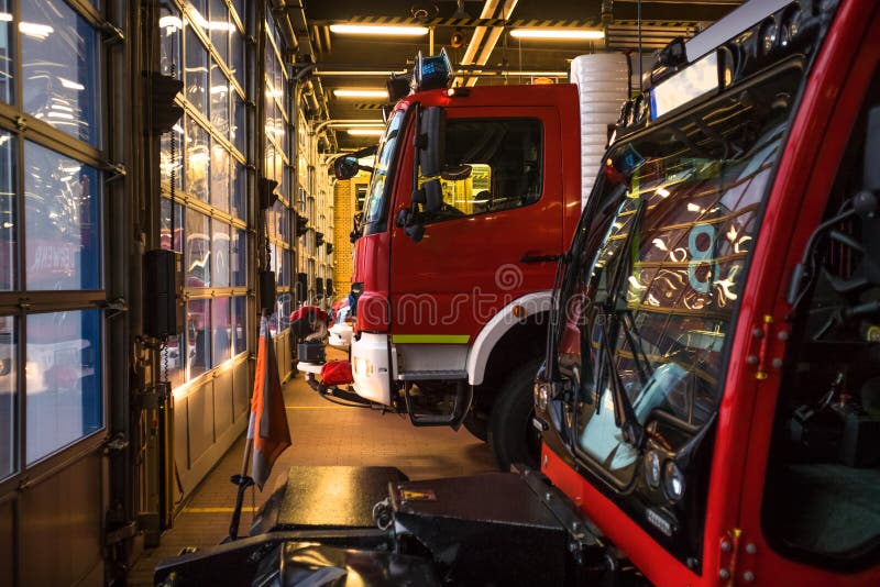 Modern Fire Department Fire Engines Stock Photo - Image of fast ...
