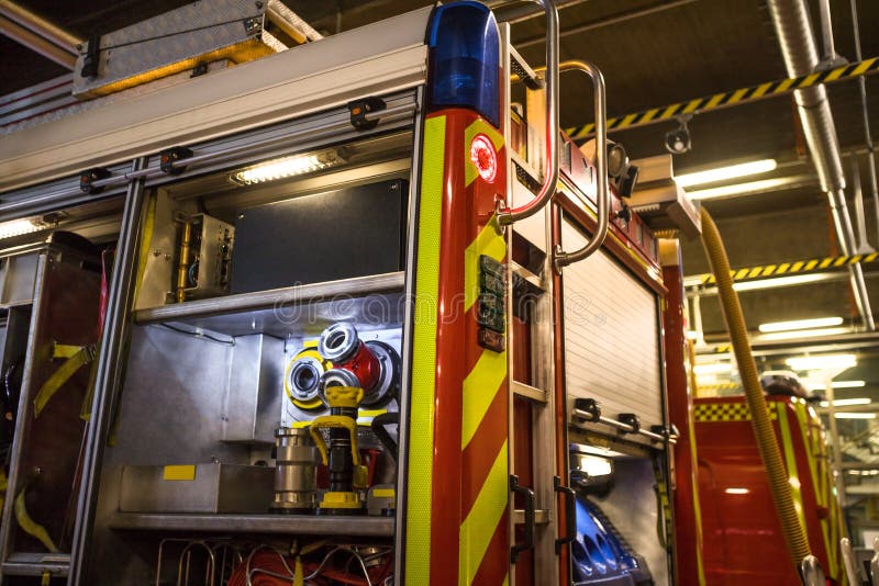 Modern Fire Department Fire Engines Stock Photo - Image of fast ...