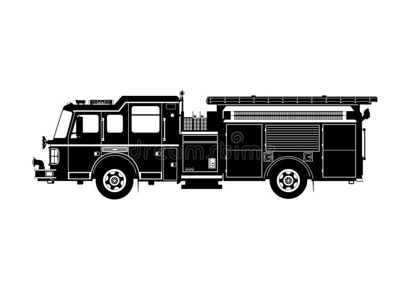Fire Truck Outline Clipart