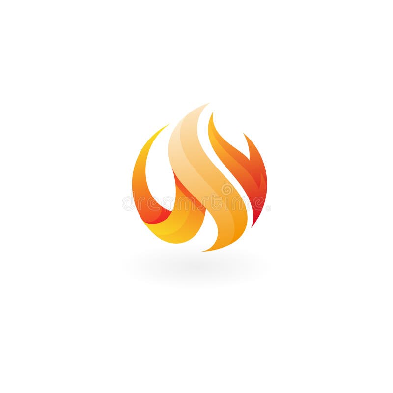Modern Fire Logo with Circle Design Combination, Flame Stock Vector ...