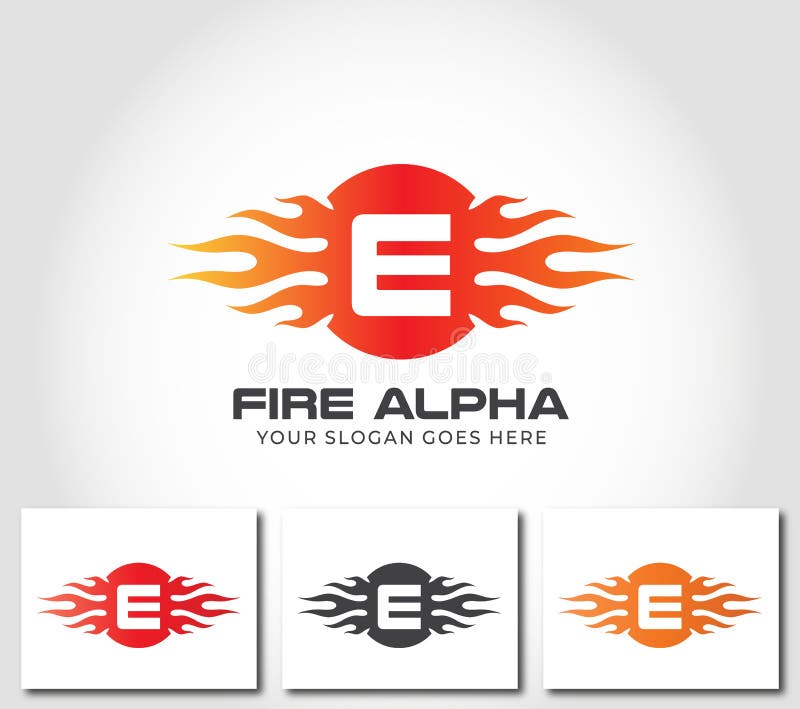 E Alphabet Fire Logo Design Concept Stock Vector - Illustration of ...