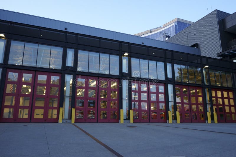 Modern fire station stock photo. Image of glass, station - 27225828