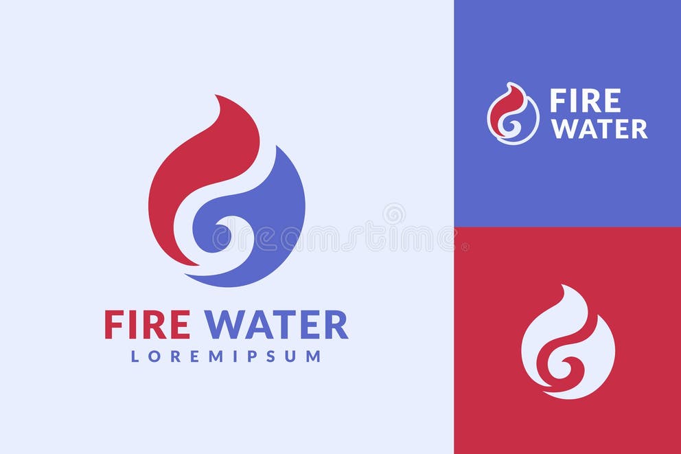 Modern Fire and Water Logo Design Variations Stock Vector ...