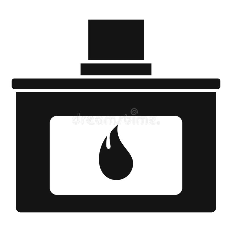 Modern Fireplace Burning with Chimney Icon Stock Vector - Illustration ...