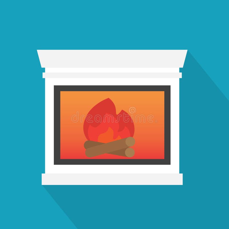 Modern fireplace icon stock vector. Illustration of vector - 160109318
