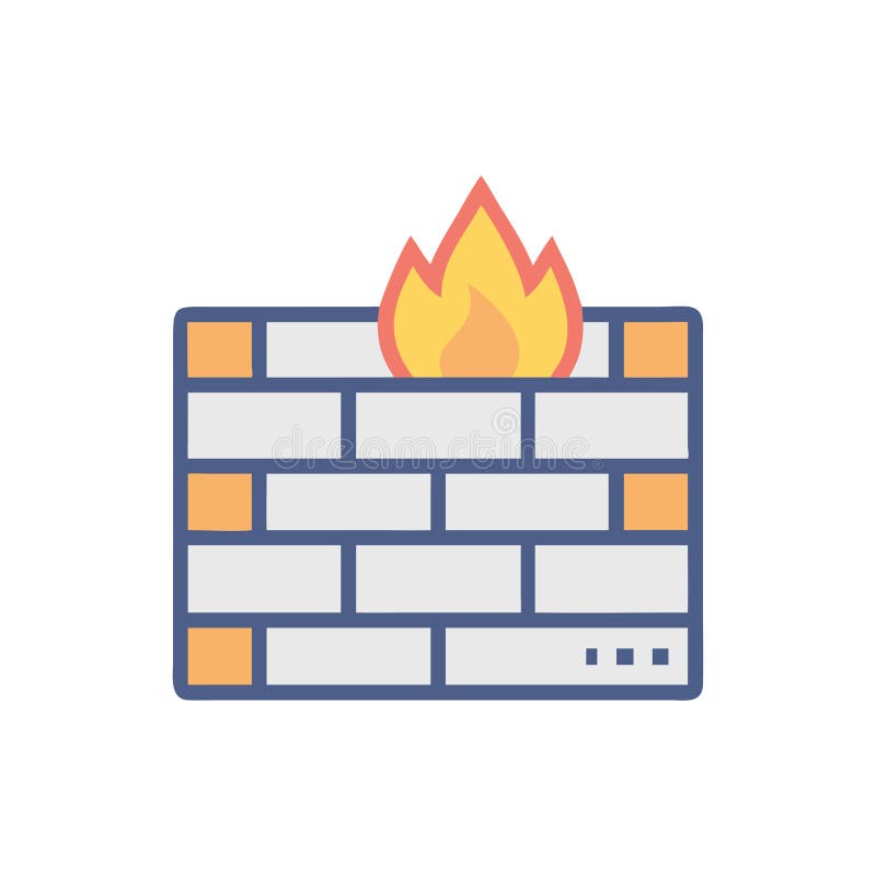 Modern Firewall Icon for Data Protection Stock Image - Illustration of ...