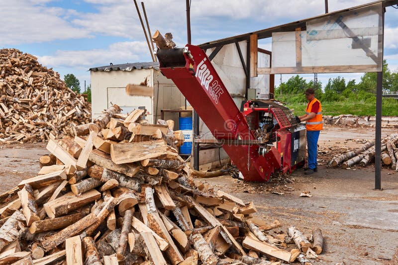 Modern Firewood Processor in Operation Editorial Image - Image of stove ...