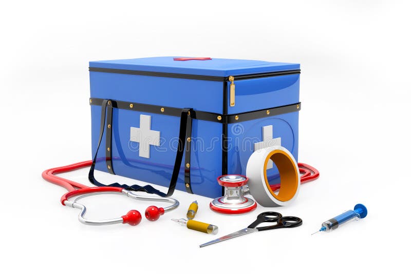 Modern First aid kit stock illustration. Illustration of emergency ...