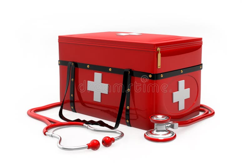 Modern First aid kit stock illustration. Illustration of isolated ...