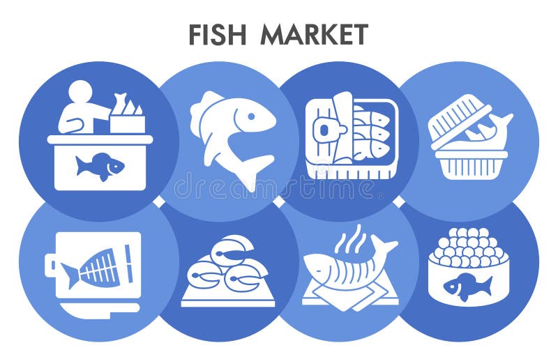 Modern Fish Market Infographic Design Template with Icons. Sea Food ...