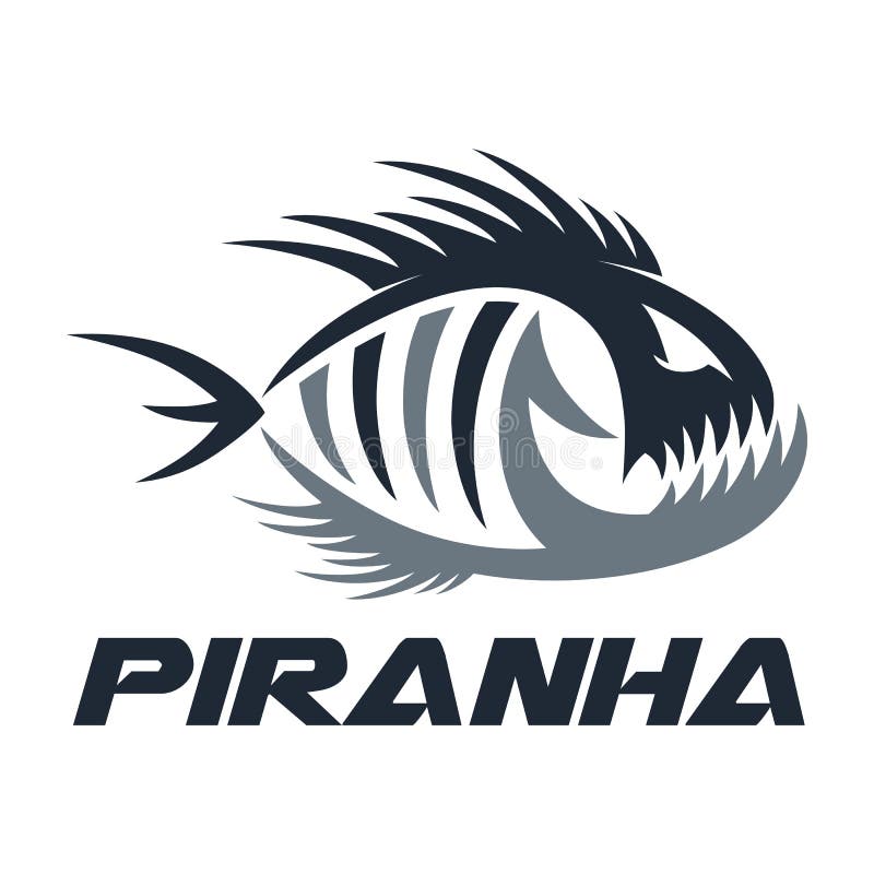 Modern Fish Predator Piranha Logo. Stock Vector - Illustration of badge ...