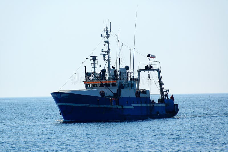 Modern Fishing Boat in the Baltic Sea Stock Image - Image of ...