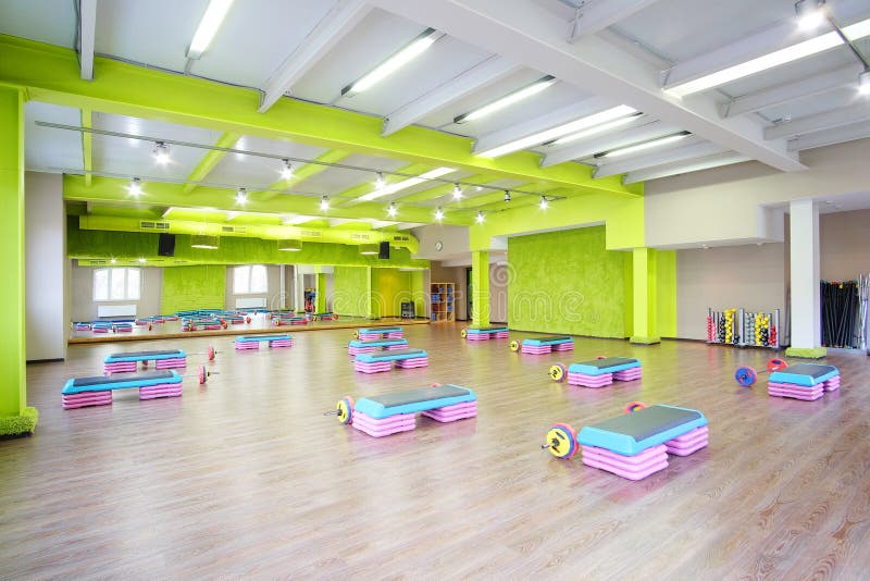 Modern fitness hall stock photo. Image of club, interior - 78776554