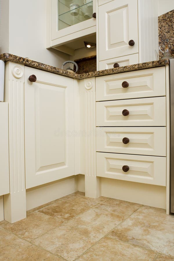 Modern Fitted Kitchen Units Stock Image - Image of tiled, contemporary ...