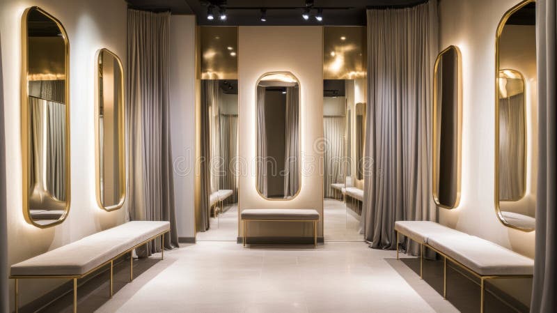 Modern Fitting Room with Elegant Design Features and Spacious Layout ...