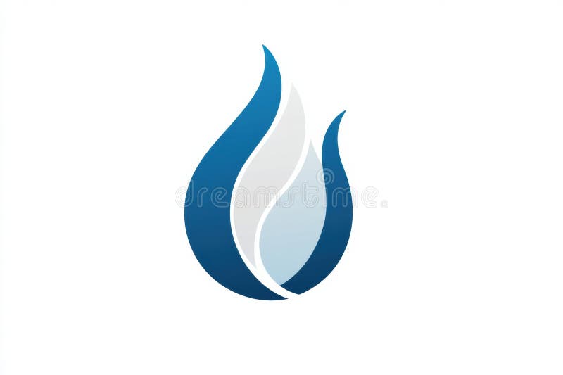Modern Flame Icon Design Featuring a Smooth Gradient in Blue Shades on ...