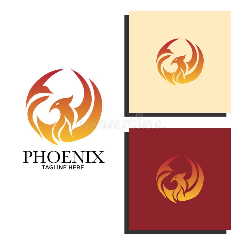Modern Flaming Phoenix Logo Template Vector Illustration Stock Vector ...