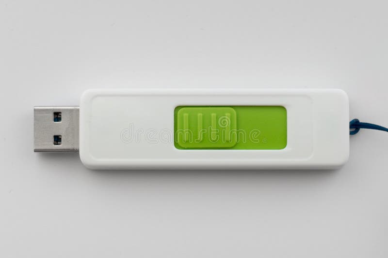 Modern Usb Flash Drives on White Background, Top View Stock Photo ...