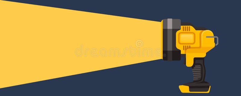 Modern Flashlight Emergency Lamp with Light Beam Vector Illustration on ...
