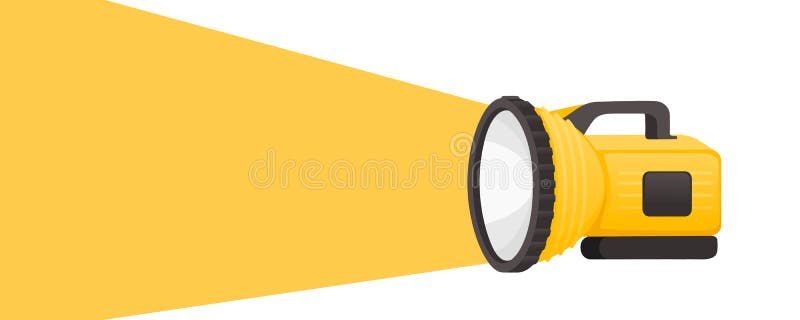 Modern Flashlight Emergency Lamp with Light Beam Vector Illustration on ...