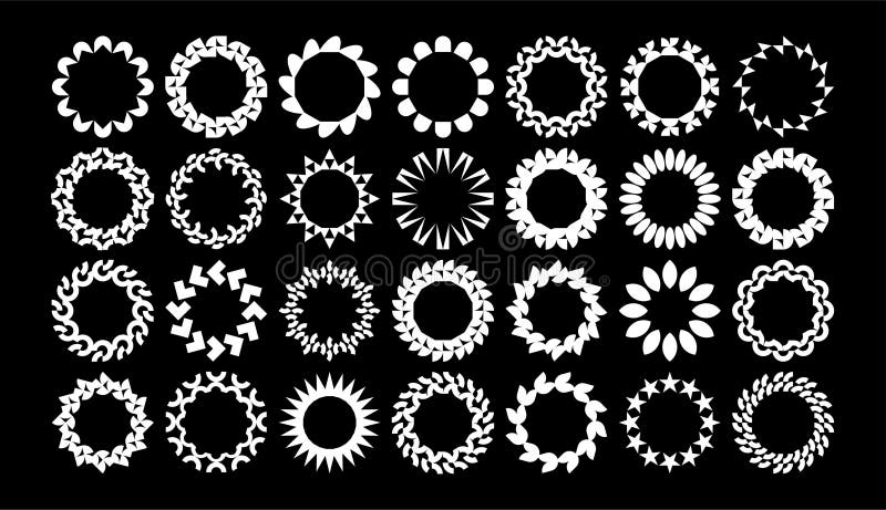 Modern Flat Abstract Round Border Design Set. Geometry Shape Circle ...