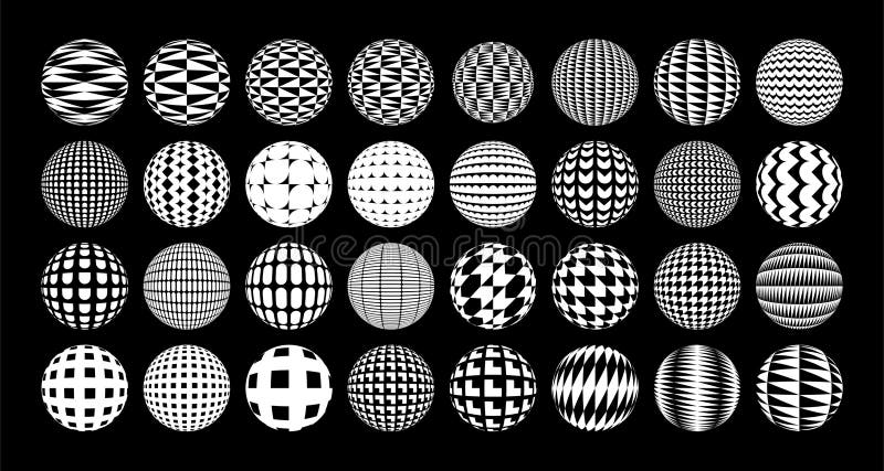 Modern Flat Abstract Shape Circle Sphere Logo Design Set Stock Vector ...