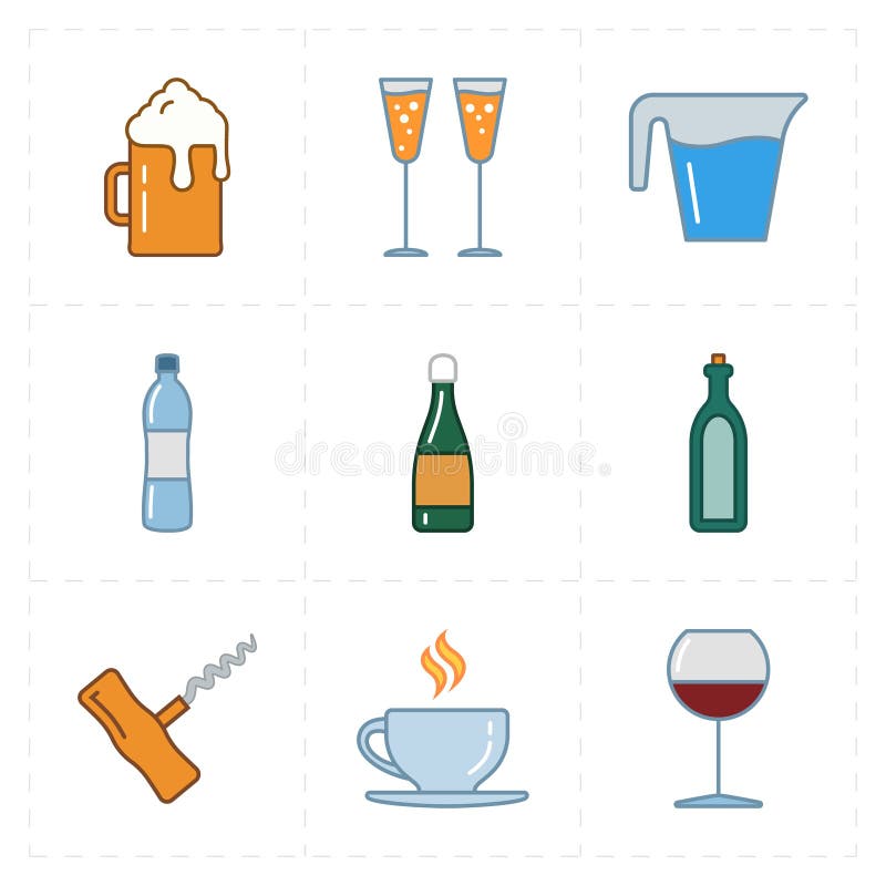 9 modern flat bar icons stock vector. Illustration of sign - 65126416