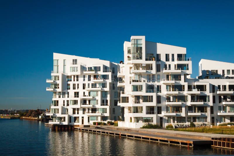 Modern flat buildings stock image. Image of exterior - 42079381