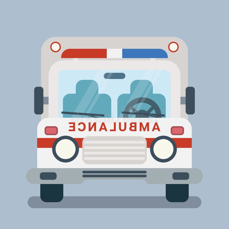 Ambulance Vehicle Front Side View Stock Vector - Illustration of alert ...