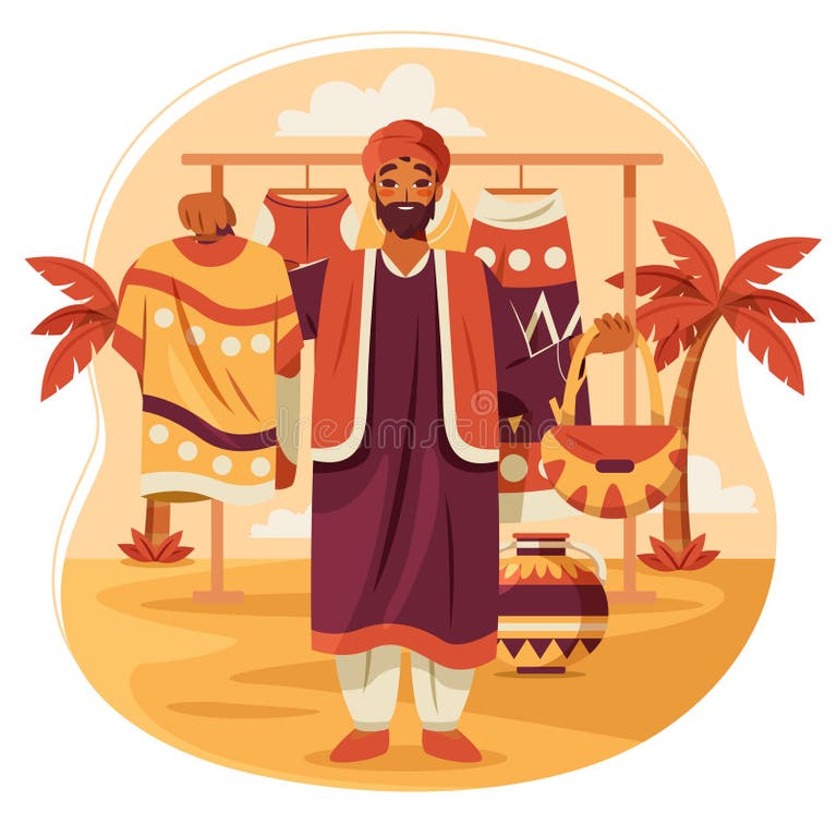 Modern Flat Composition of Middle East Life Stock Illustration ...