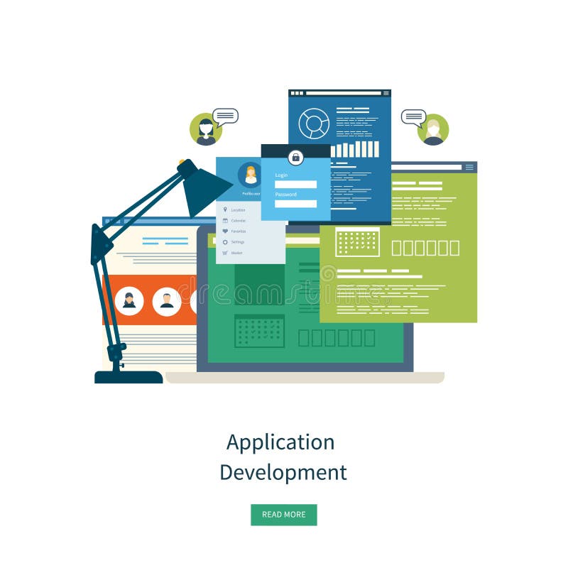 Modern Flat Design Application Development Concept Stock Vector ...