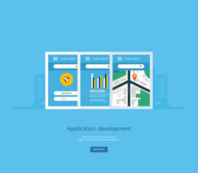 Modern Flat Design Application Development Concept Stock Vector ...