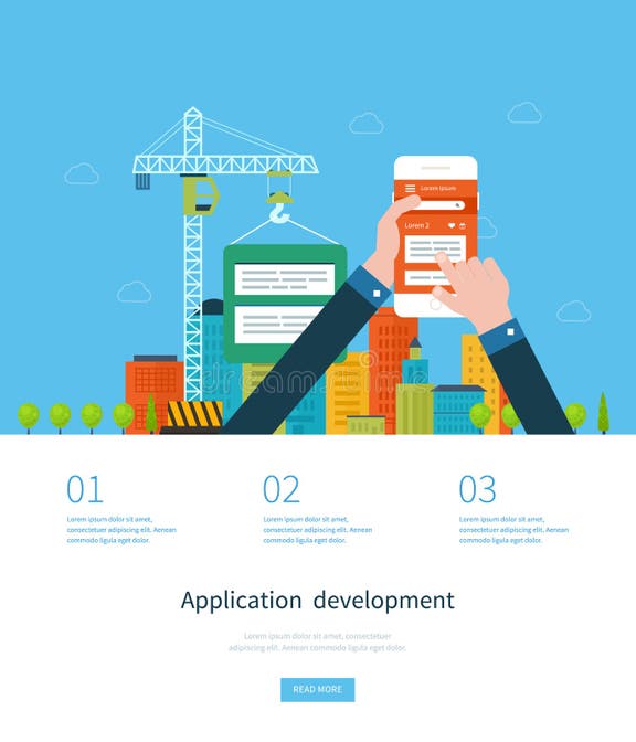 Modern Flat Design Application Development Concept Stock Vector ...