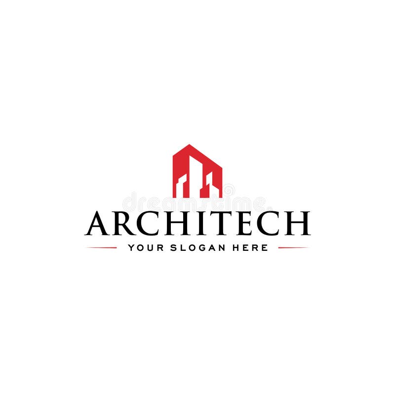 Modern Flat Design ARCHITECH Building Logo Design Stock Vector ...