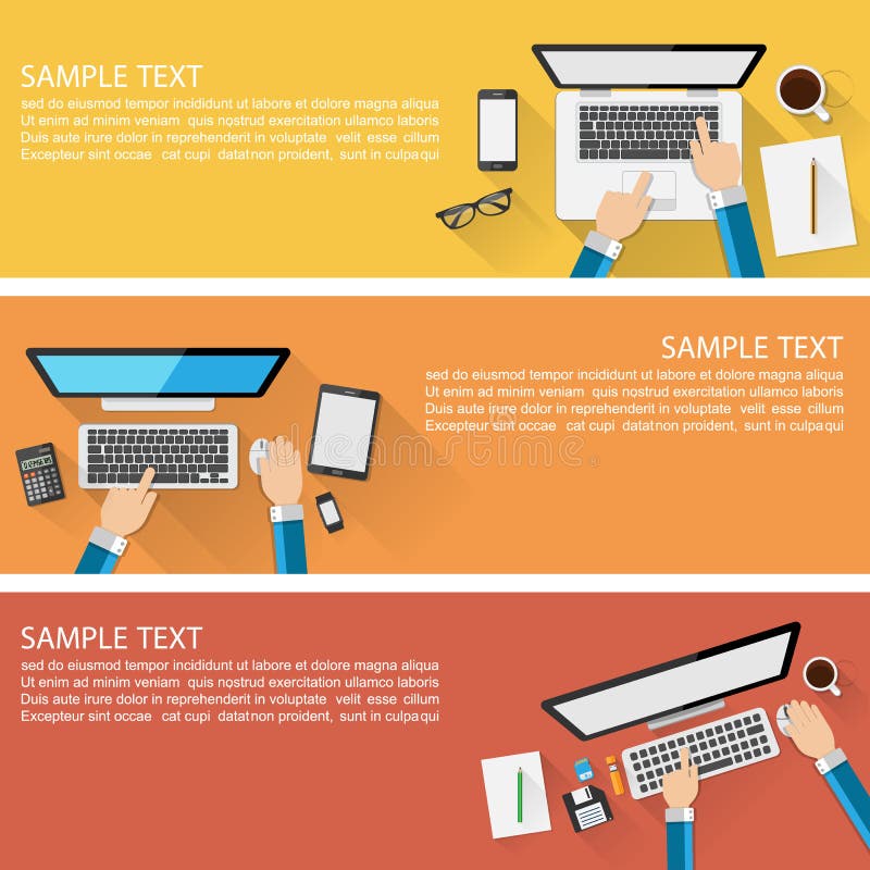 Modern Flat Design Banner stock vector. Illustration of icon - 58174144