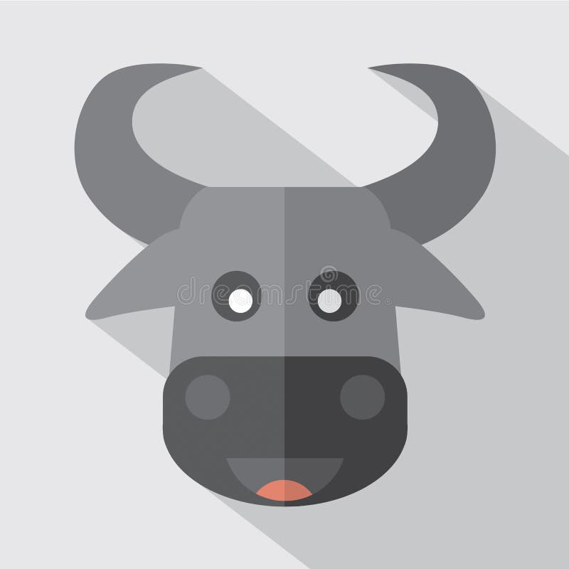 Modern Flat Design Buffalo Icon Stock Vector - Illustration of symbol ...