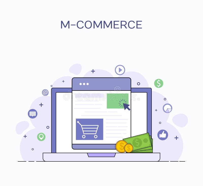 Modern Flat Design Business Concept for M-Commerce. Modern Vector ...