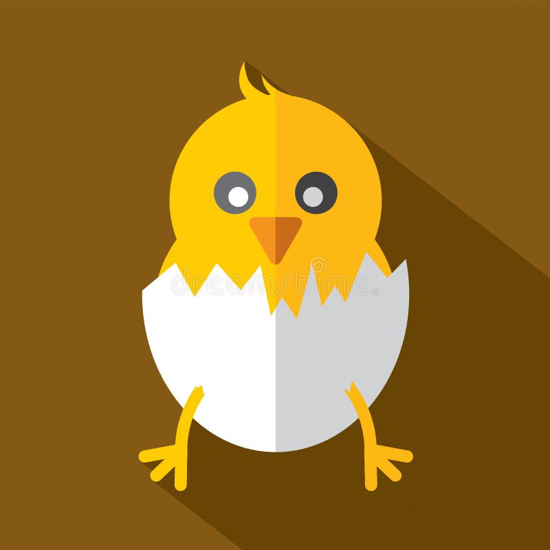 Modern Flat Design Chick Icon. Stock Vector - Illustration of newborn ...