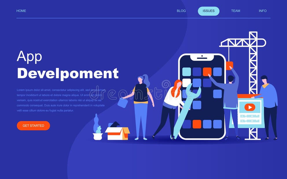 Modern Flat Design Concept of App Development for Website and Mobile ...