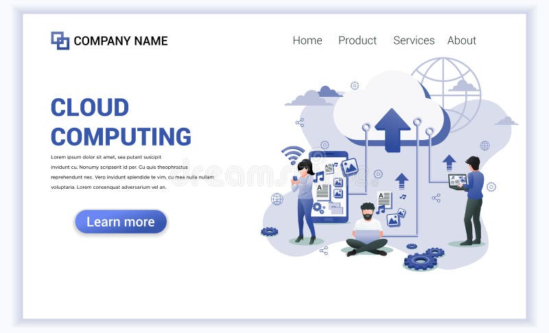 Modern Flat Design Concept of Cloud Computing, Digital Storage, Data Center and Digital Network ...