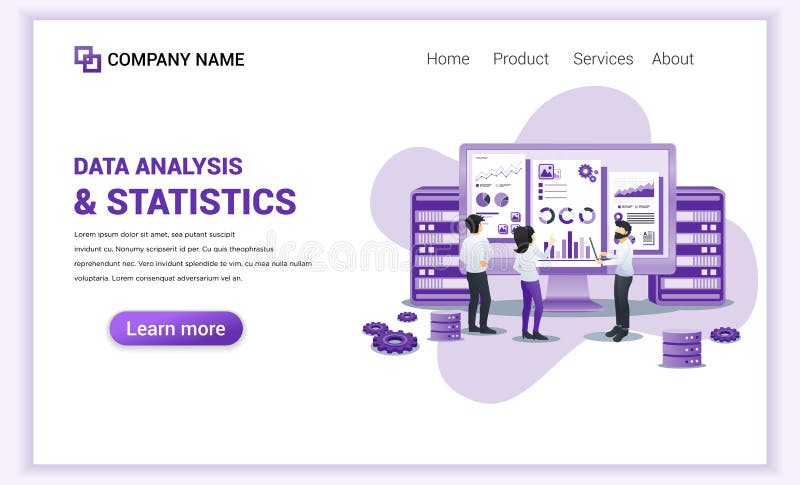 Modern Flat Design Concept of Data Analysis. Characters in Front ...