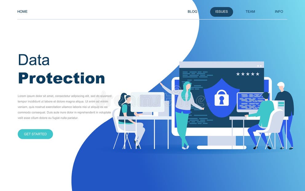 Modern Flat Design Concept of Data Protection for Website and Mobile ...