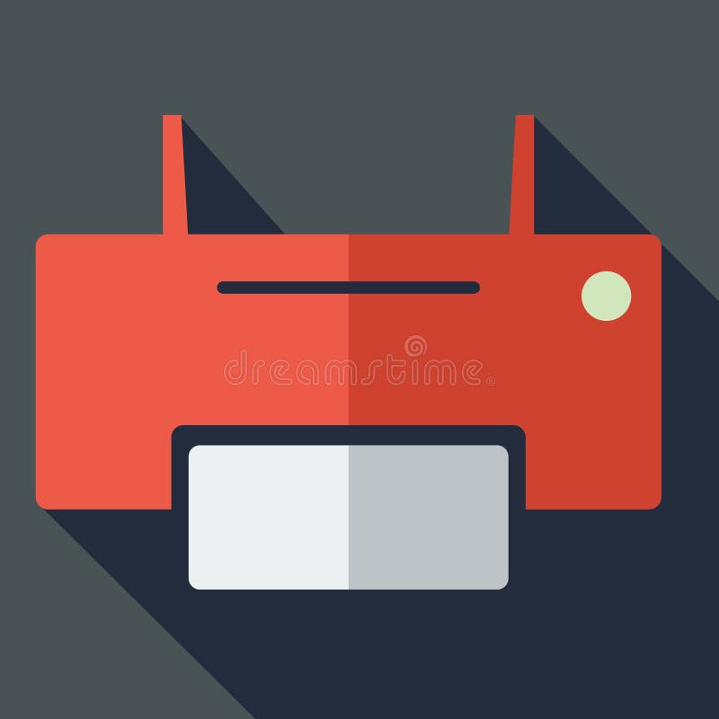 Modern Flat Design Concept Icon Printer. Stock Vector - Illustration of ...