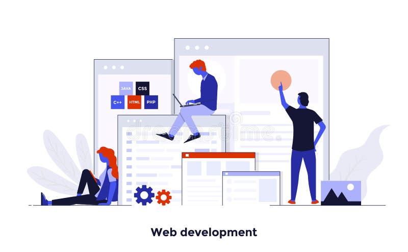 Modern Flat Design Concept Illustration - Web Development Stock ...