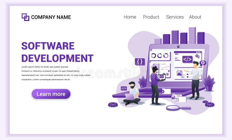 Programming Coding Concept Flat Background Vector Stock Illustrations 7272 Programming Coding