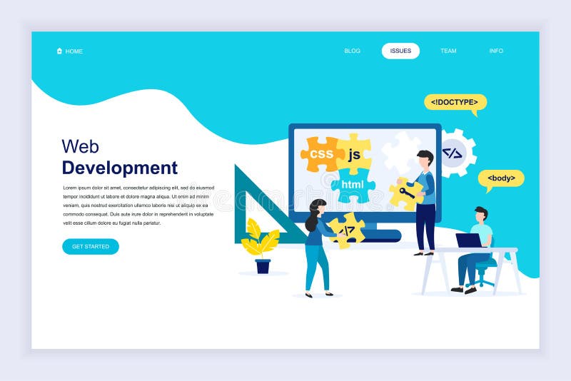 Modern Flat Design Concept of Web Development for Website and Mobile ...