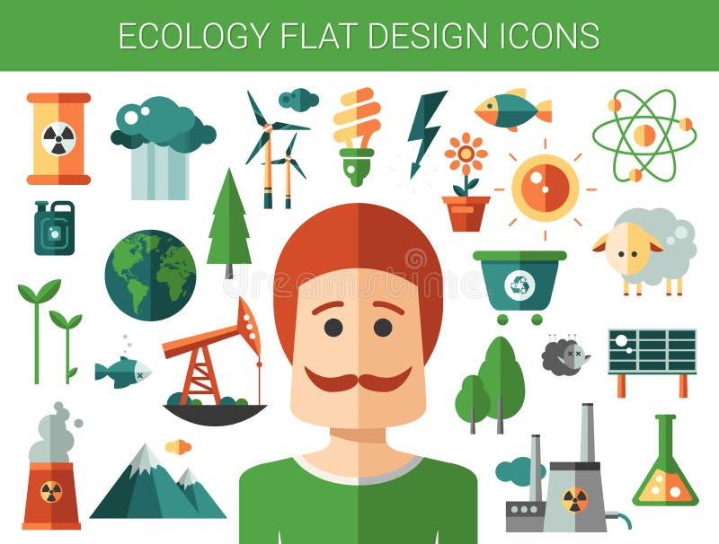 Modern Flat Design Conceptual Ecological Icons and Stock Vector ...