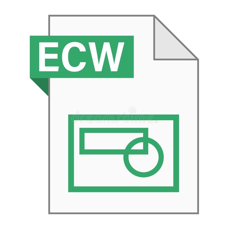Modern Flat Design of ECW File Icon for Web Stock Vector - Illustration ...