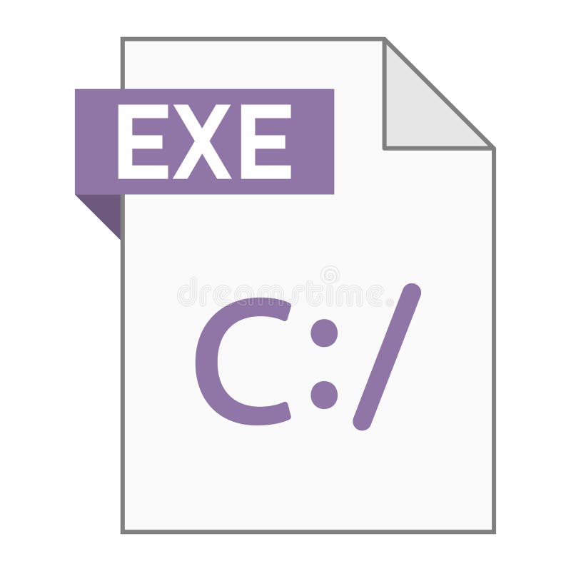 Modern Flat Design of EXE File Icon for Web Stock Vector - Illustration ...